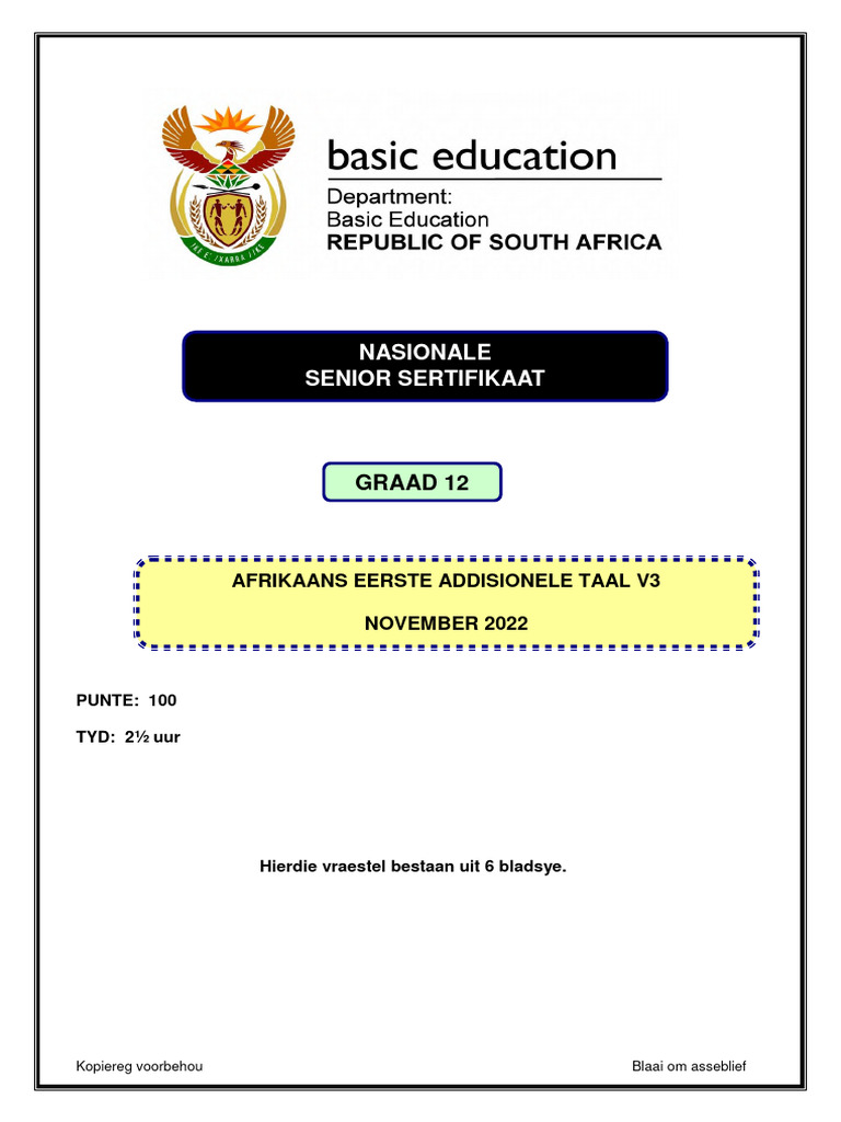 NSC-FAL-Afrikkans-Grade-12-November-2022-P3-and-Memo | PDF NSC-FAL-Afrikkans-Grade-12-November-2022-P3-and-Memo | PDF