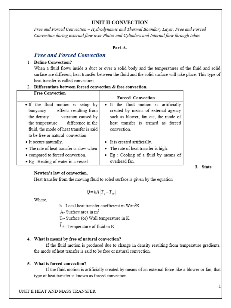 Unit Ii HMT | PDF | Convection | Boundary Layer