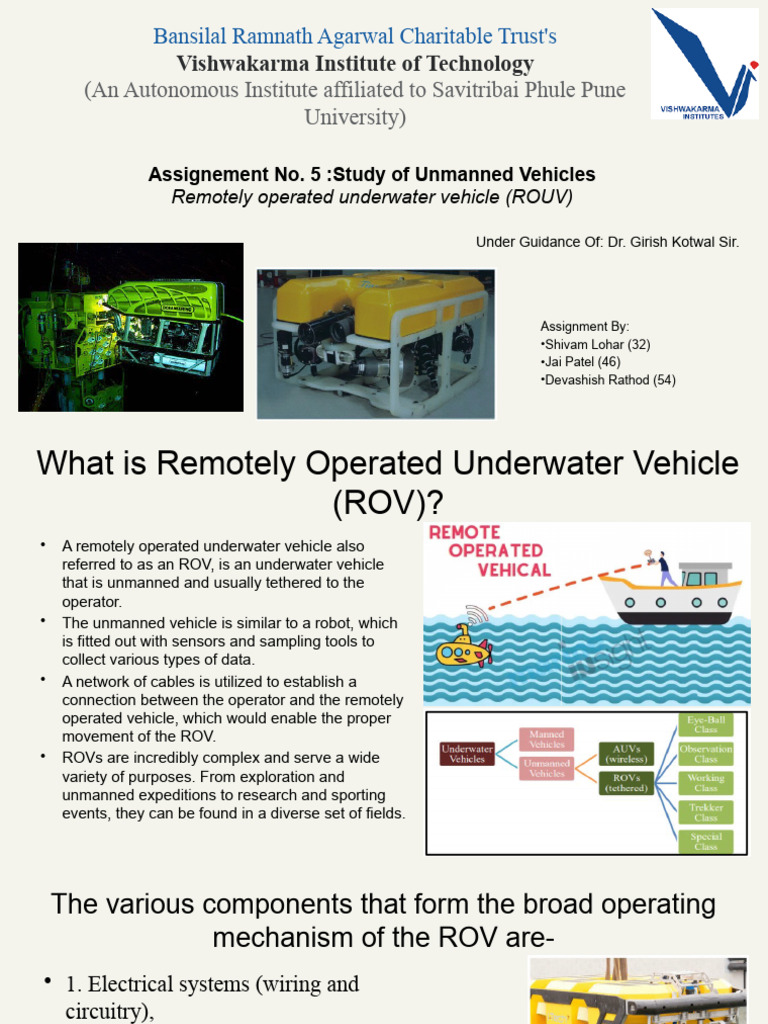 Study of Remotely Operated Underwater Vehicles | PDF | Science ...