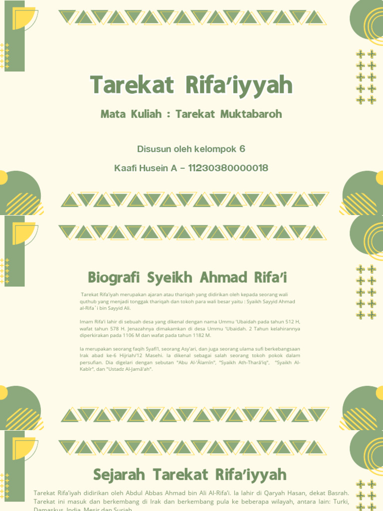 Tarekat Rifa'Iyyah - k.6 | PDF | Perjalanan | Klasik