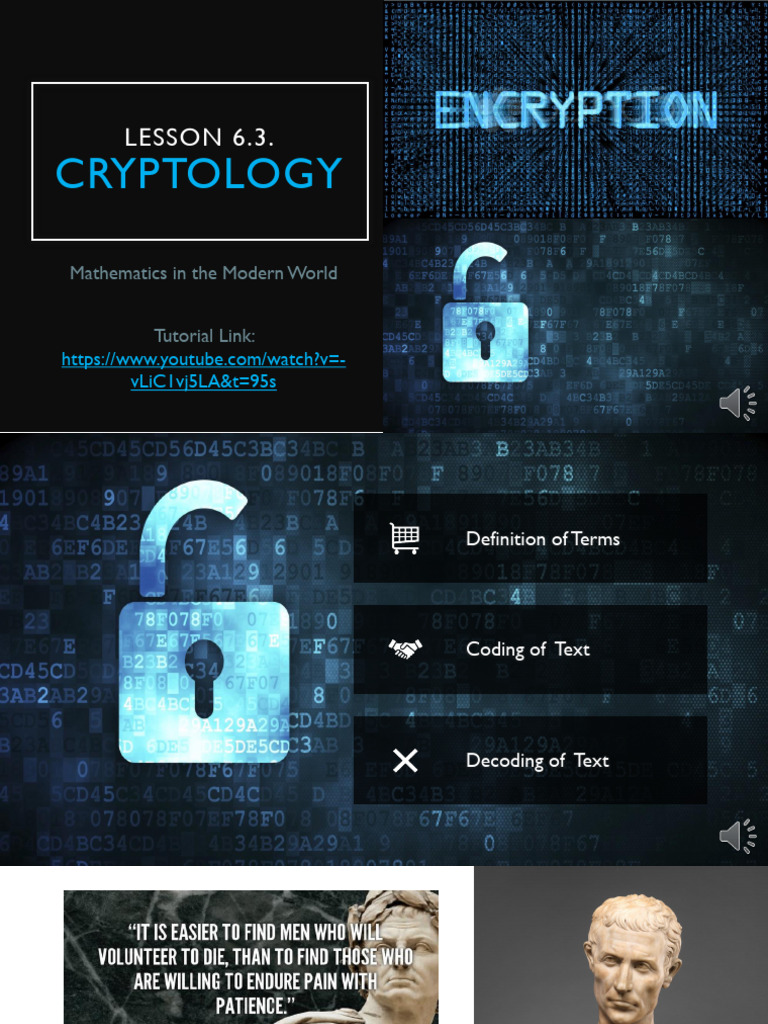 Lesson 6.3 Cryptology | PDF | Cryptography | Applied Mathematics