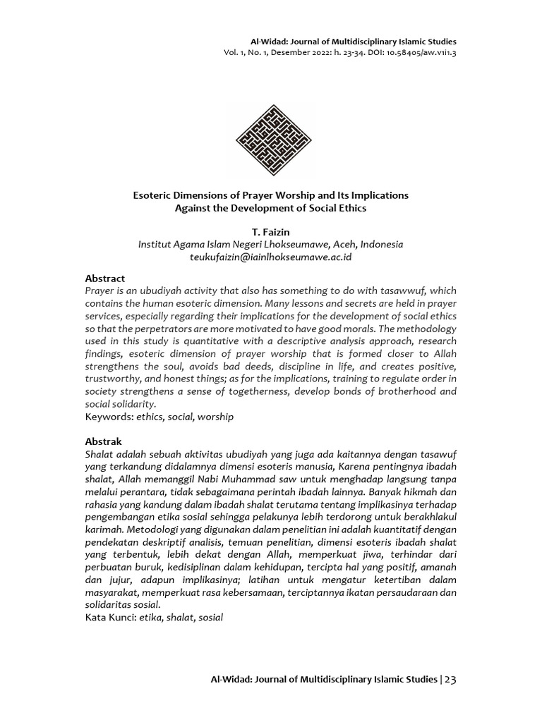 Esoteric Dimensions of Prayer Worship and Its Impl | PDF | Muhammad | Prophets And Messengers In ...