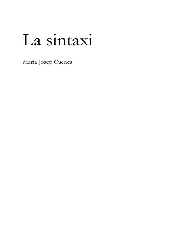 La Sintaxi - MaJosep CuencaOrdinyana | PDF