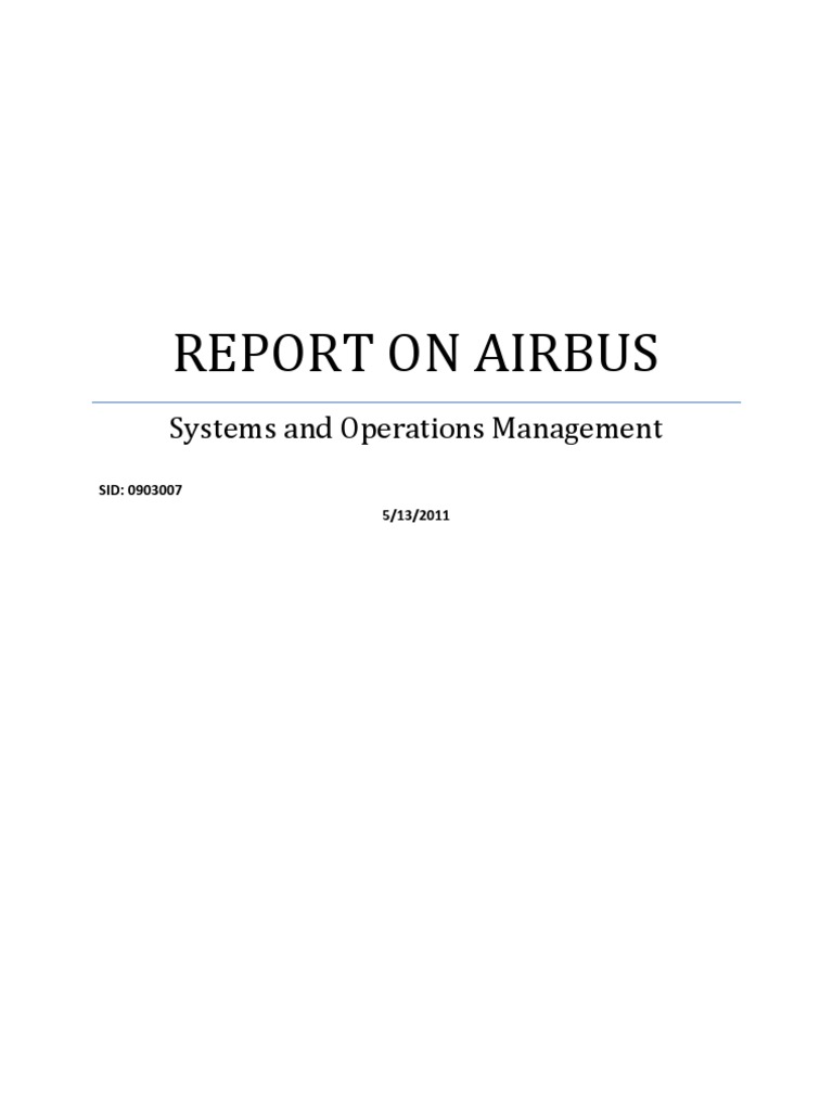 Report On Airbus | PDF | Business Process | Operations Management