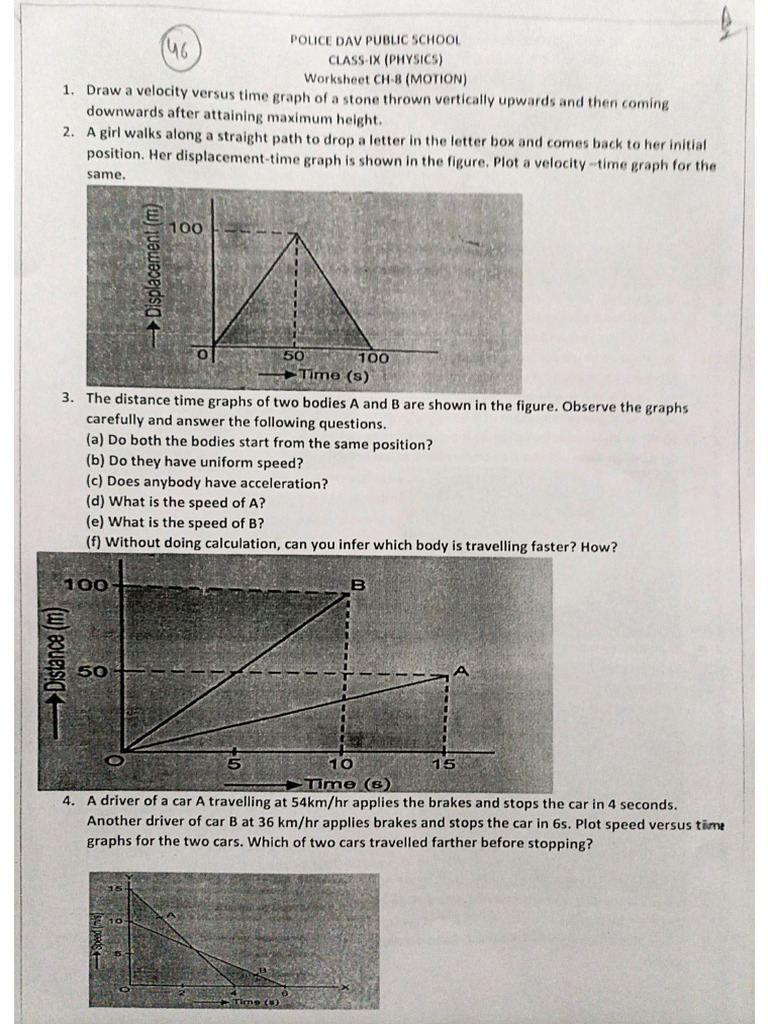 Physics worksheet class 9 th | PDF