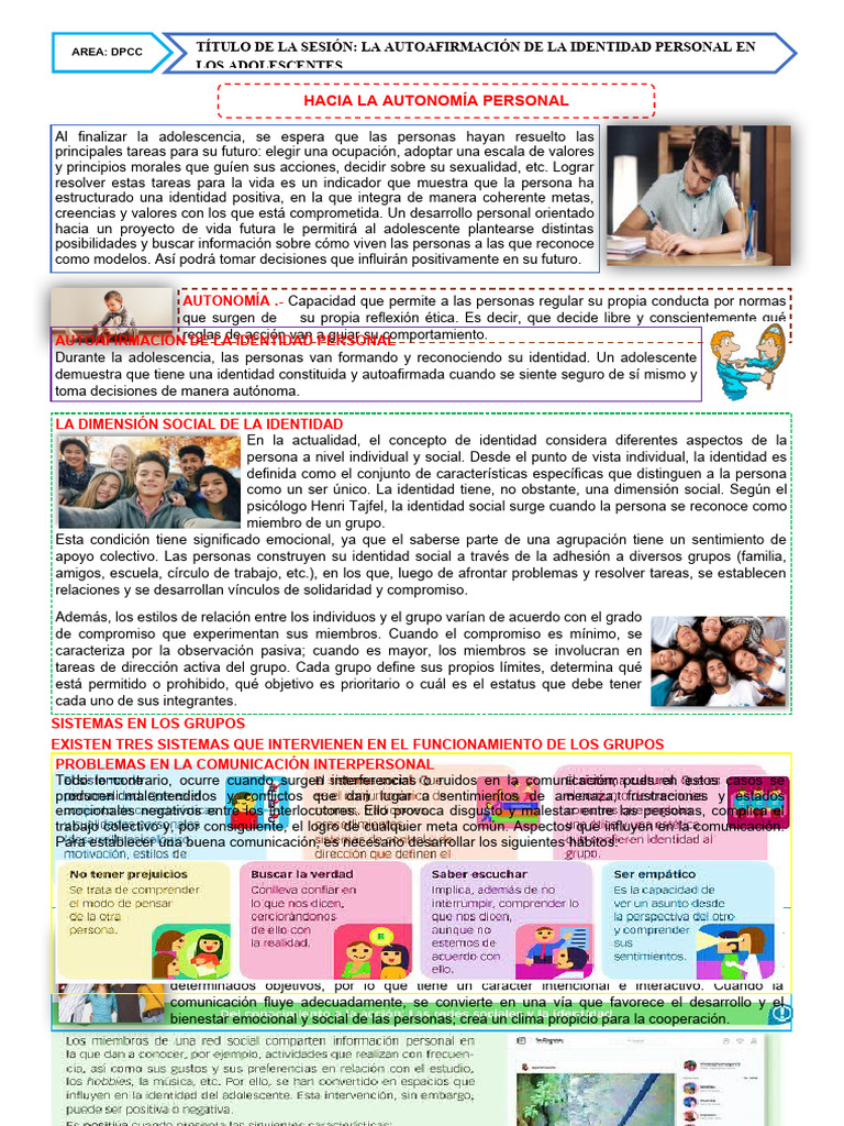 Identidad y Autonomía Adolescente | PDF | Comportamiento | Autonomía