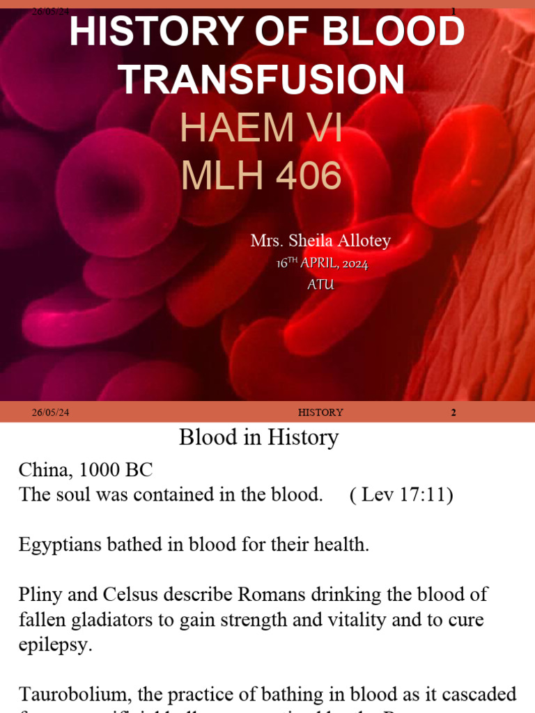 History of Blood Transfusion | PDF | Coagulation | Platelet