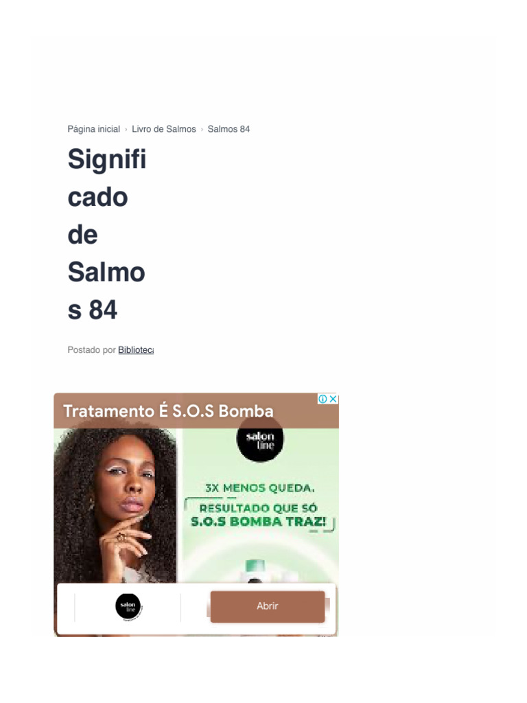 Significado de Salmos 84 - Estudos e Comentários Bíblicos | PDF | Messias | Salmos