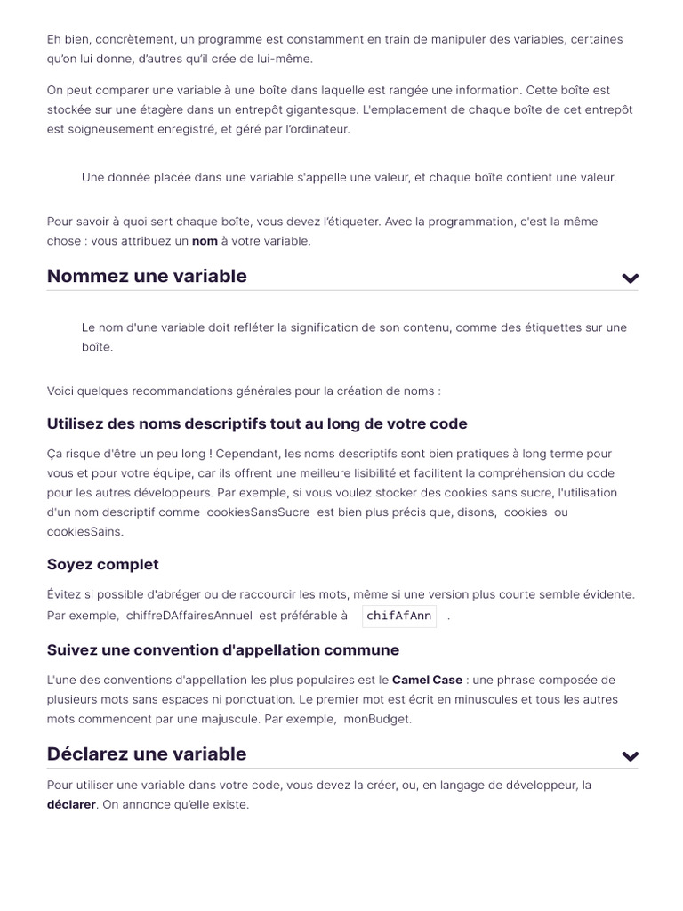 Déclarez Des Variables - Apprenez À Programmer en Java - OpenClassrooms | PDF | Java (Langage de ...