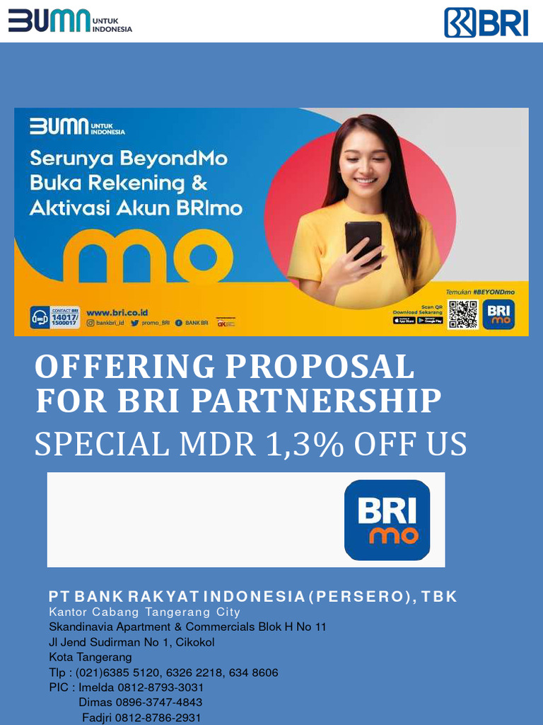 BRI Partnership Proposal & MDR Offer | PDF | Credit Card | Debit Card