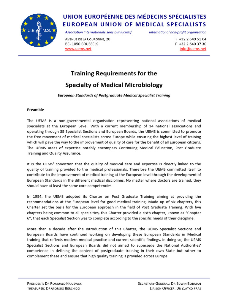 Medical Microbiology Training Standards | PDF | Medical Microbiology ...