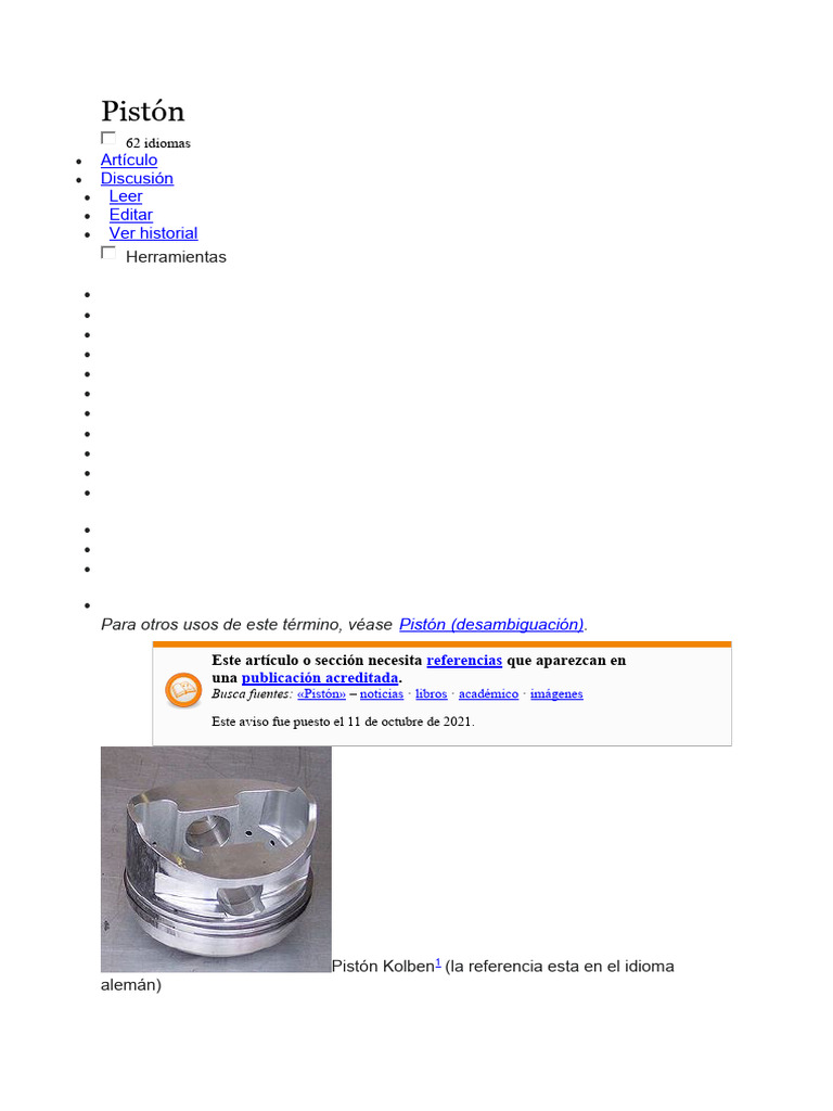 Pistón | PDF | Pistón | Ingeniería mecánica