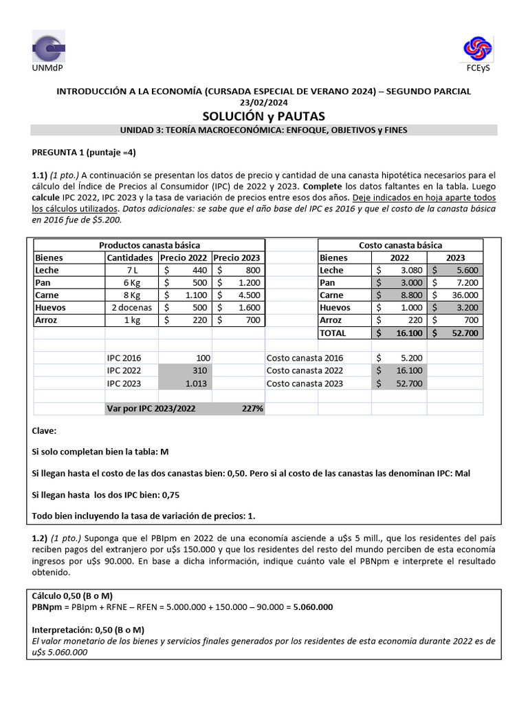 2p Iale Verano 2024 T Único Solución | PDF | La política fiscal | Inflación