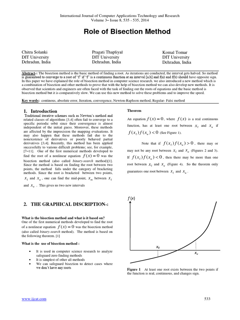 Role of Bisection Method | PDF | Mathematical Analysis | Mathematical Logic Role of Bisection Method | PDF | Mathematical Analysis | Mathematical Logic