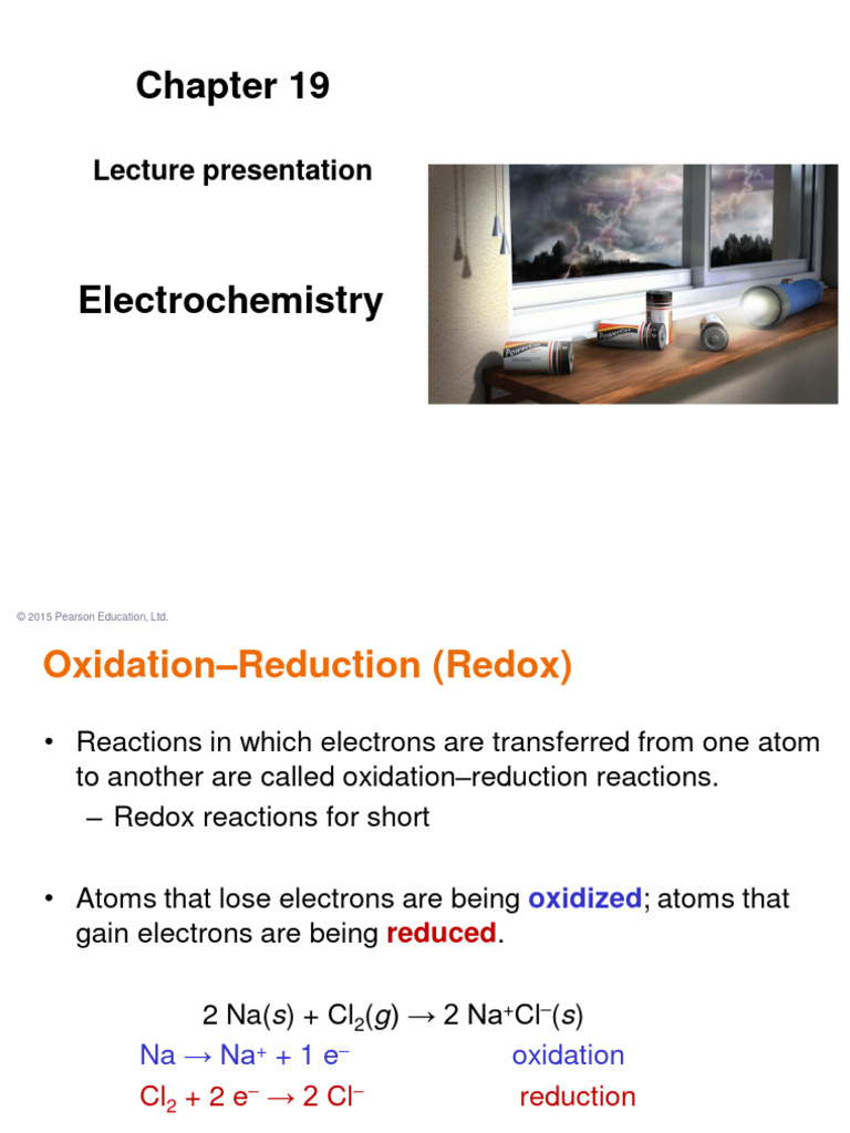 19 - Lecture Electrochemistry | PDF | Electrochemistry | Redox