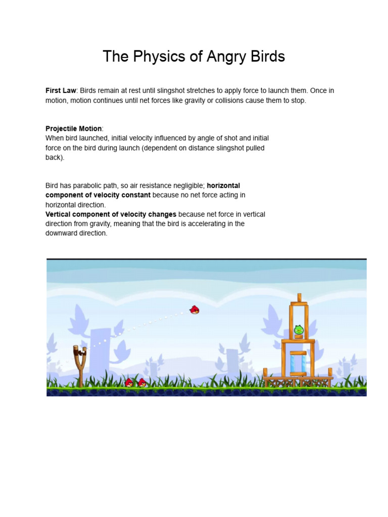 Physics of Angry Birds' Motion | PDF