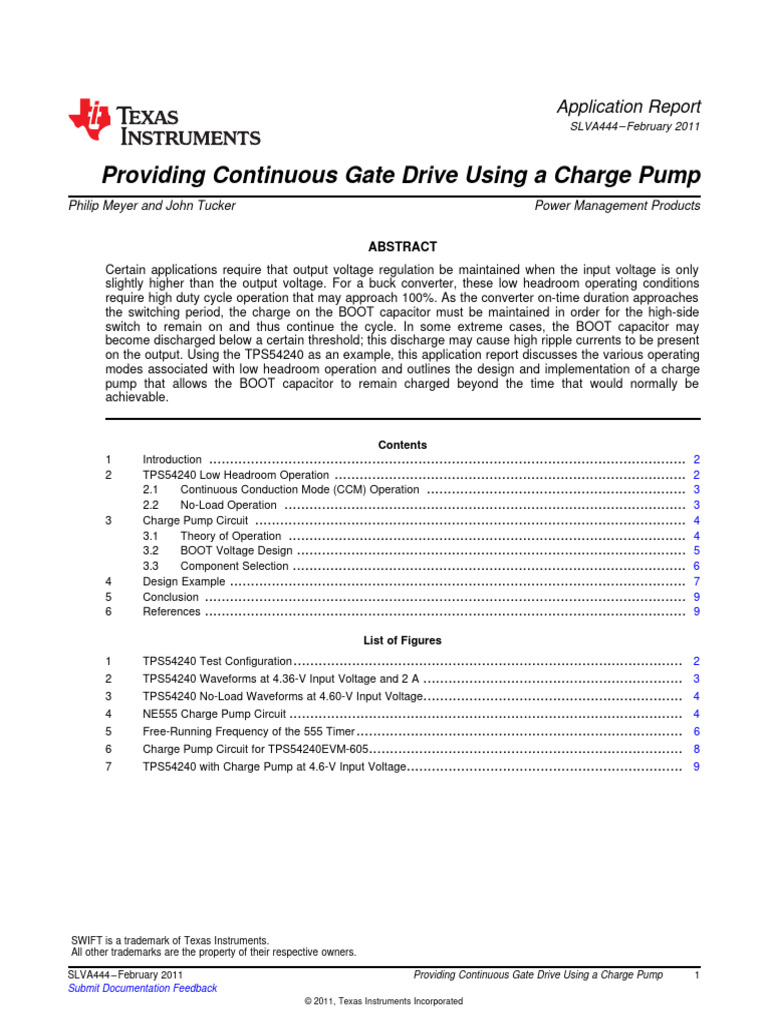 Providing Continuous Gate Drive Using A Charge Pump | Download Free PDF | Field Effect ...