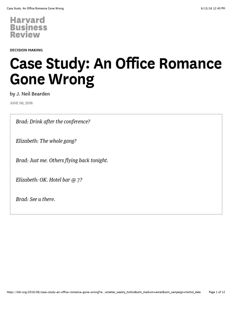Case - An Office Romance Gone Wrong | PDF | Business