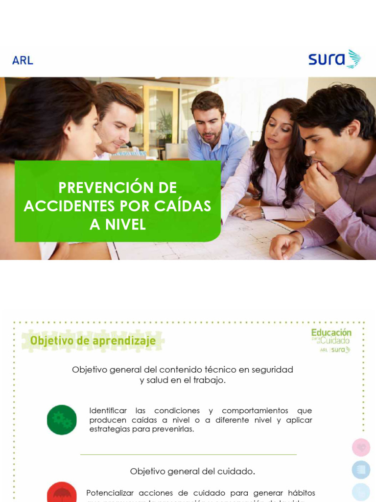Prevencion De Accidentes Por Caidas A Nivel Pdf Conocimiento Escalera