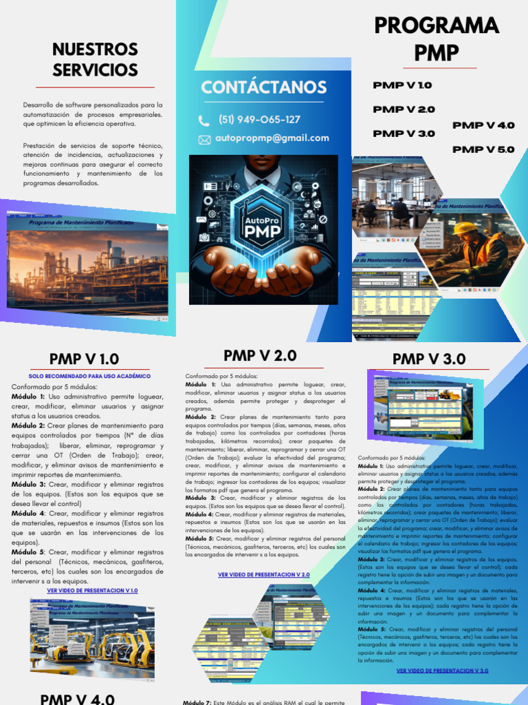 Brochure PMP | PDF | Ingeniería de confiabilidad | Tecnologías de la información