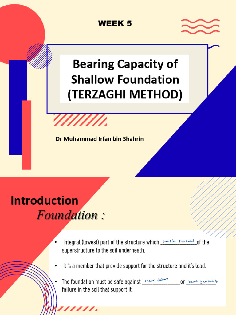 Bearing Capacity of Shallow Foundation (TERZAGHI METHOD) | PDF ...