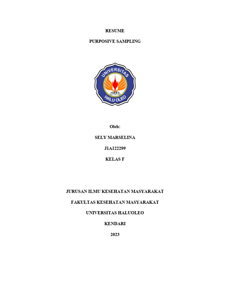 Teknik Purposive Sampling dalam Penelitian | PDF