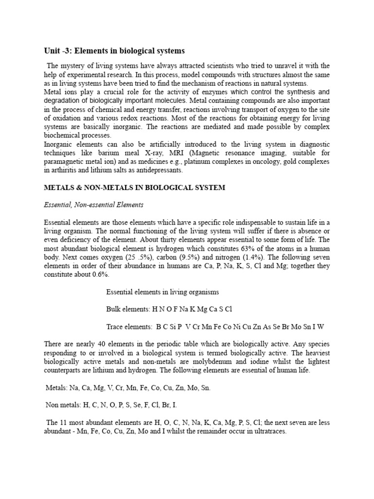 Metal in Bilogical Systems | PDF | Coagulation | Adenosine Triphosphate