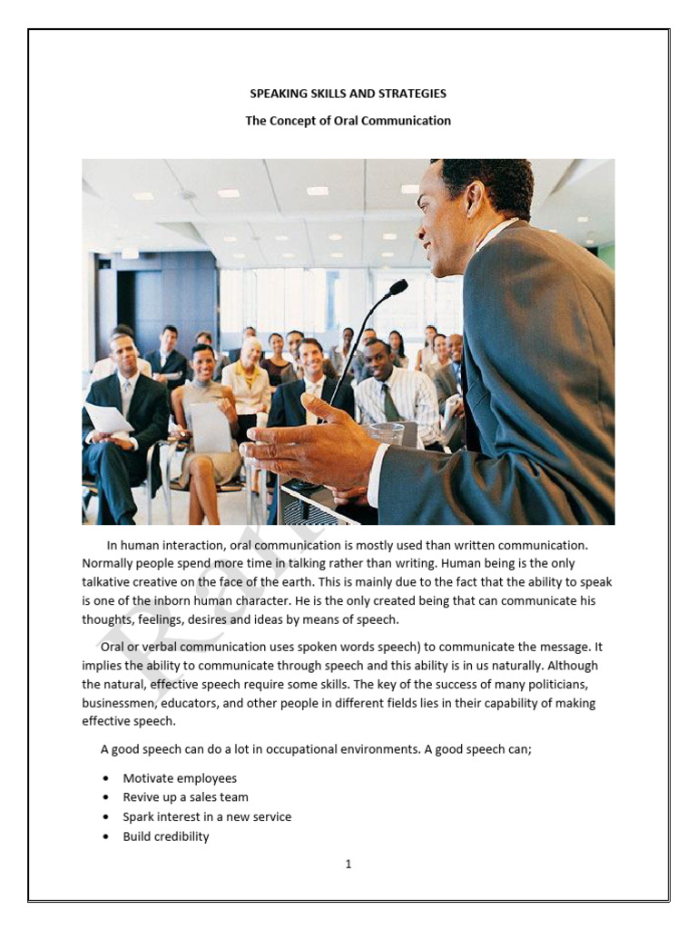 Speaking Skills and Strategies | PDF | Prayer | Speech