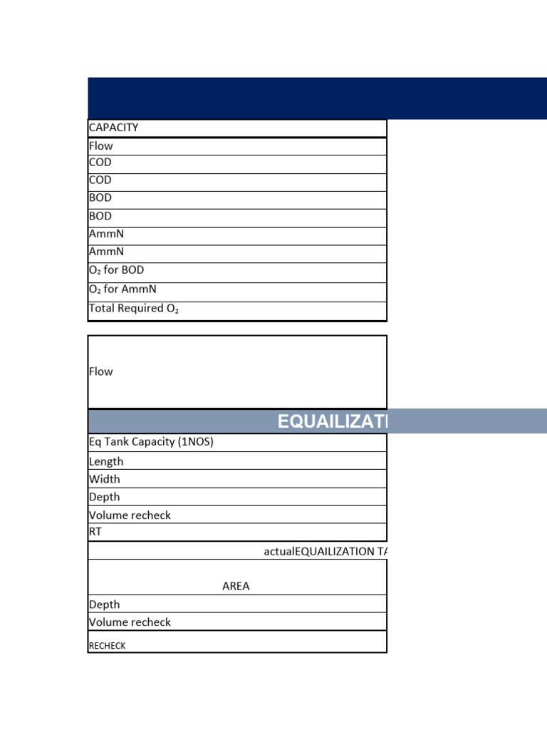 Calculation Sheet For Etp | PDF | Filtration | Process Engineering