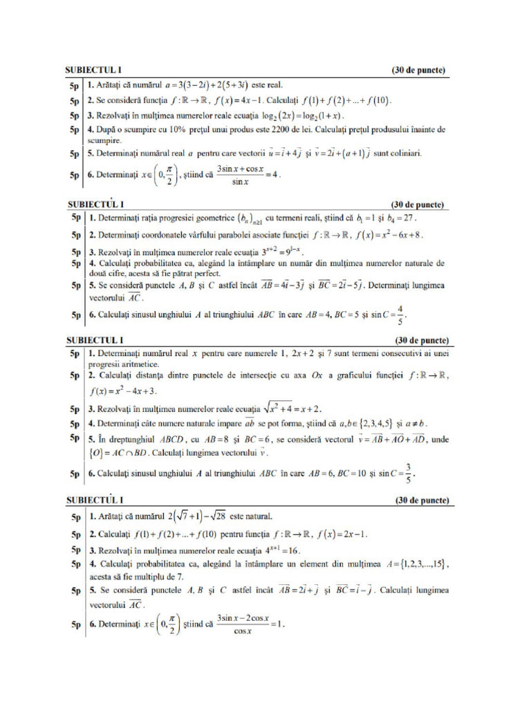 Fisa Sub I BAC - Mate-Info | PDF