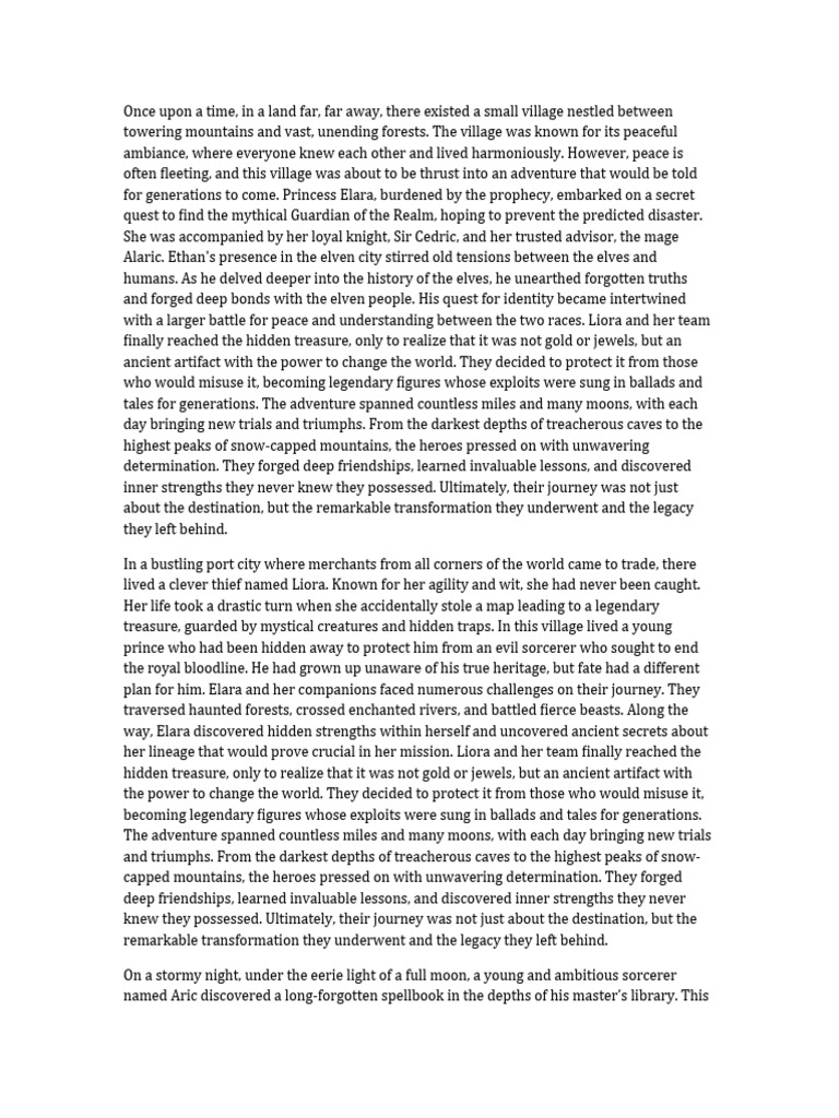Long Random Stories 10 | PDF | Elf (Dungeons & Dragons) | Quest