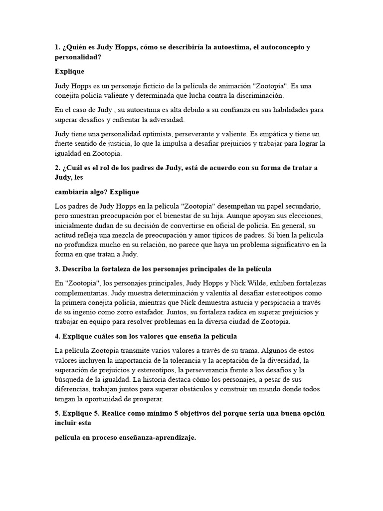 Guía Sobre La Película Zootopia | PDF | Estereotipos | Pensamiento