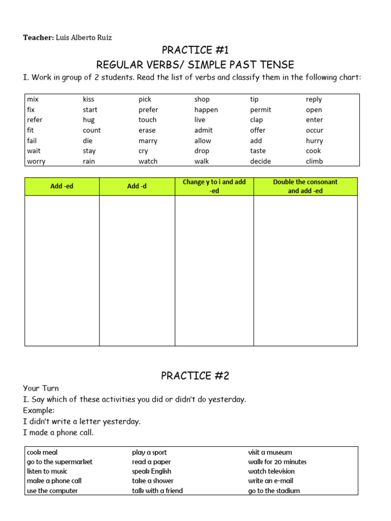 Module 2 (Simple Past Tense Assignment 1) | PDF | Superman | Verb