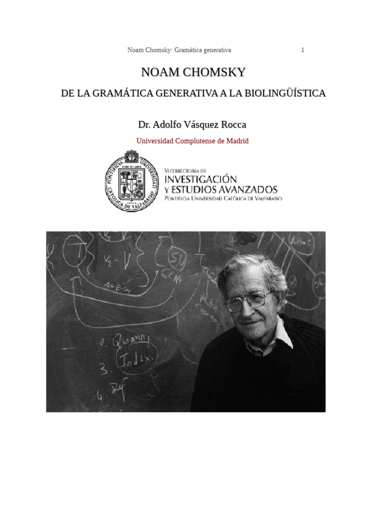 Noam Chomsky De La Gramatica Generativa Pdf Noam Chomsky Lingüística
