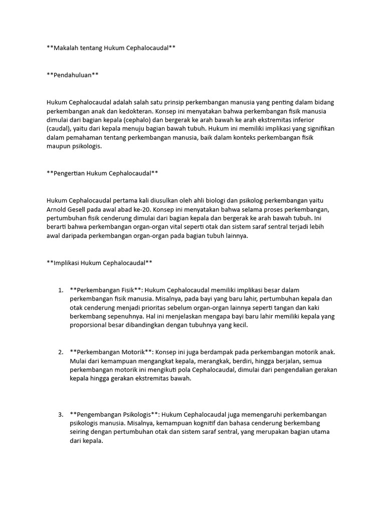File Hukum Cephalocaudal | PDF