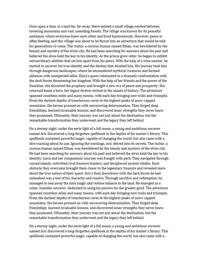 Long Random Stories 21 | PDF | Elf (Dungeons & Dragons) | Quest