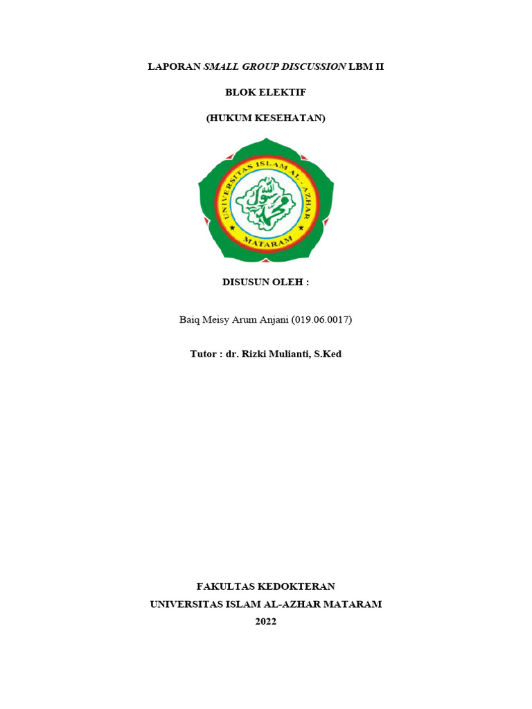 Laporan Small Group Discussion LBM Ii | PDF