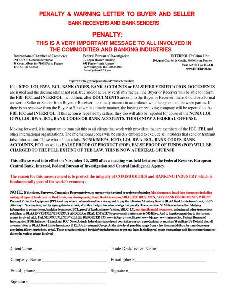 2.penalty - Warning - Letter - Dlaa-Signature | PDF | Letter Of Credit ...