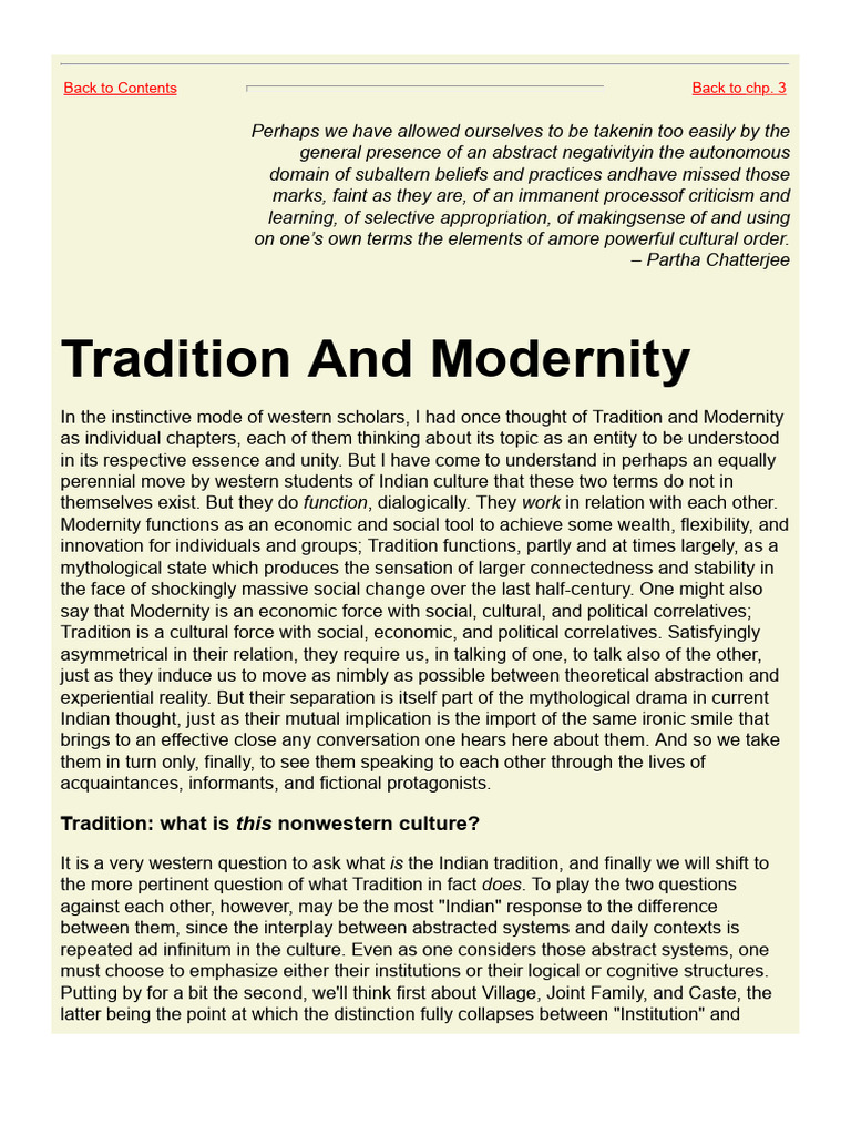 Tradition vs. Modernity in India | PDF | Caste
