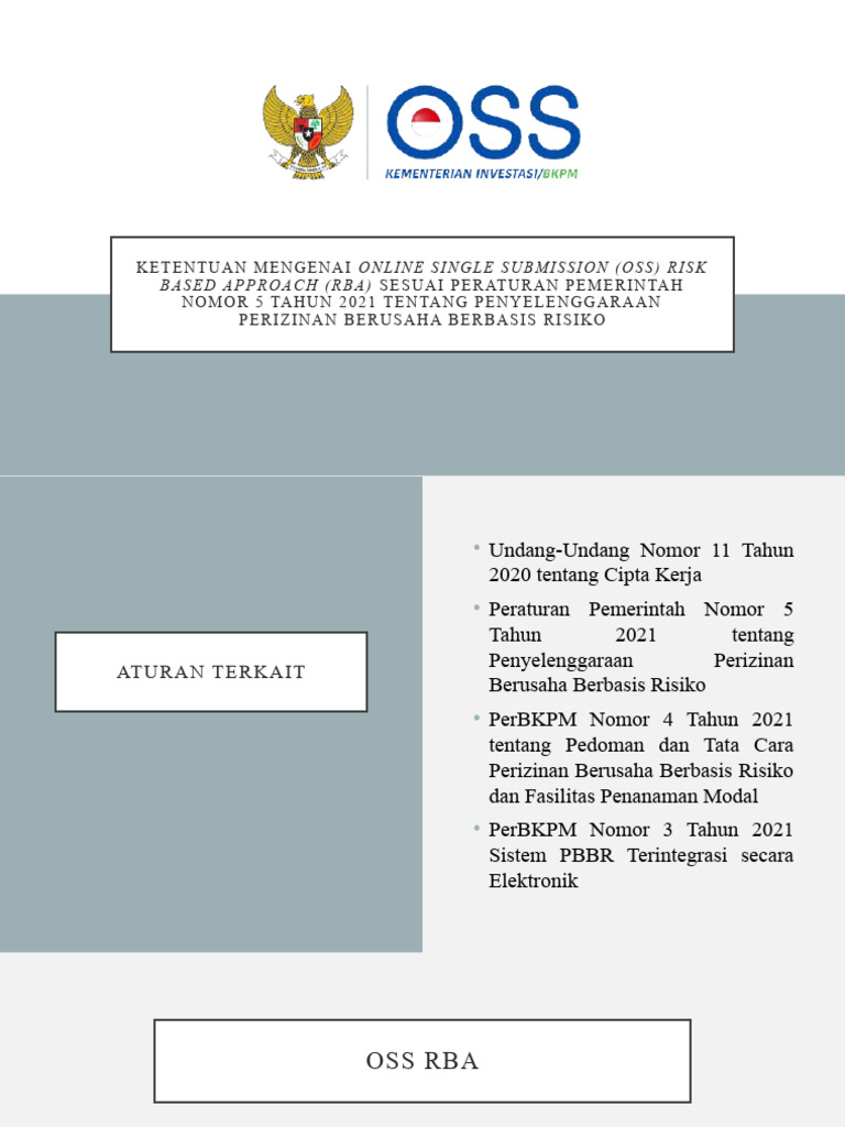 Aturan OSS RBA | PDF