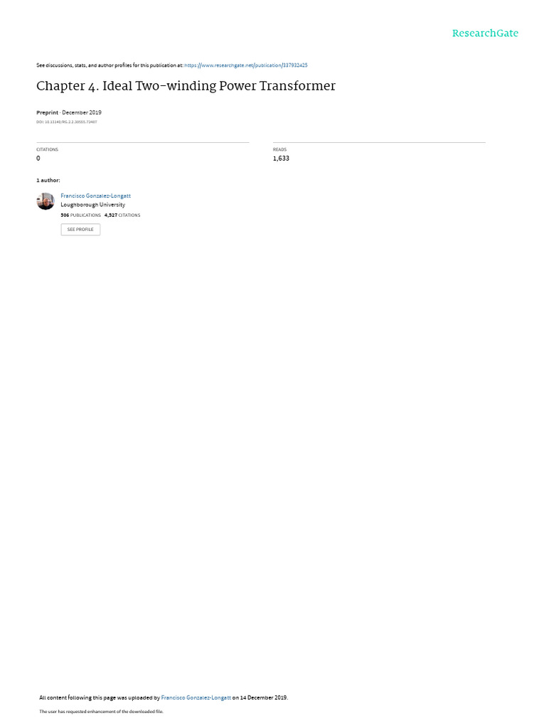 Chapter 4 Ideal Transformer v1 | PDF | Transformer | Inductor
