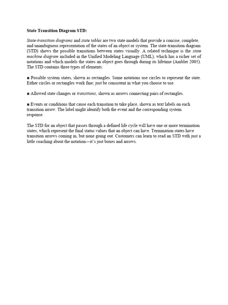 State Transition Diagram STD | PDF | Systems Engineering | Computer Science