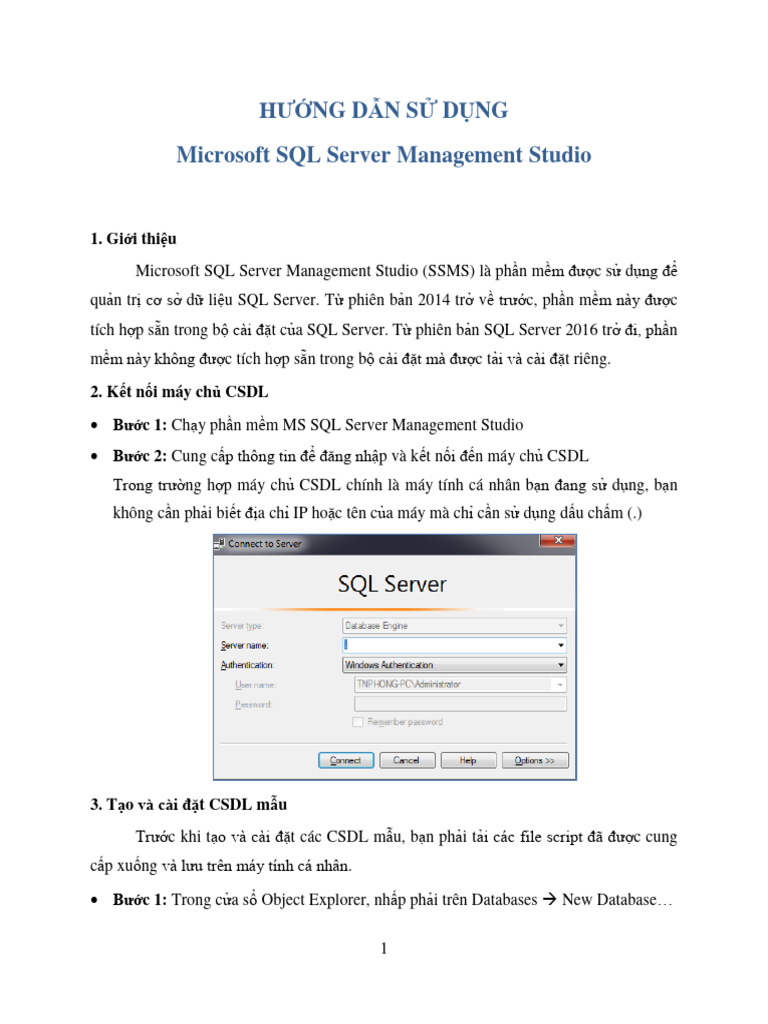 Huong Dan Su Dung SSMS | PDF