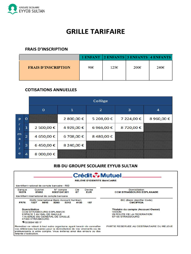 Grille-tarifaire-GSES-2024-2025 | PDF
