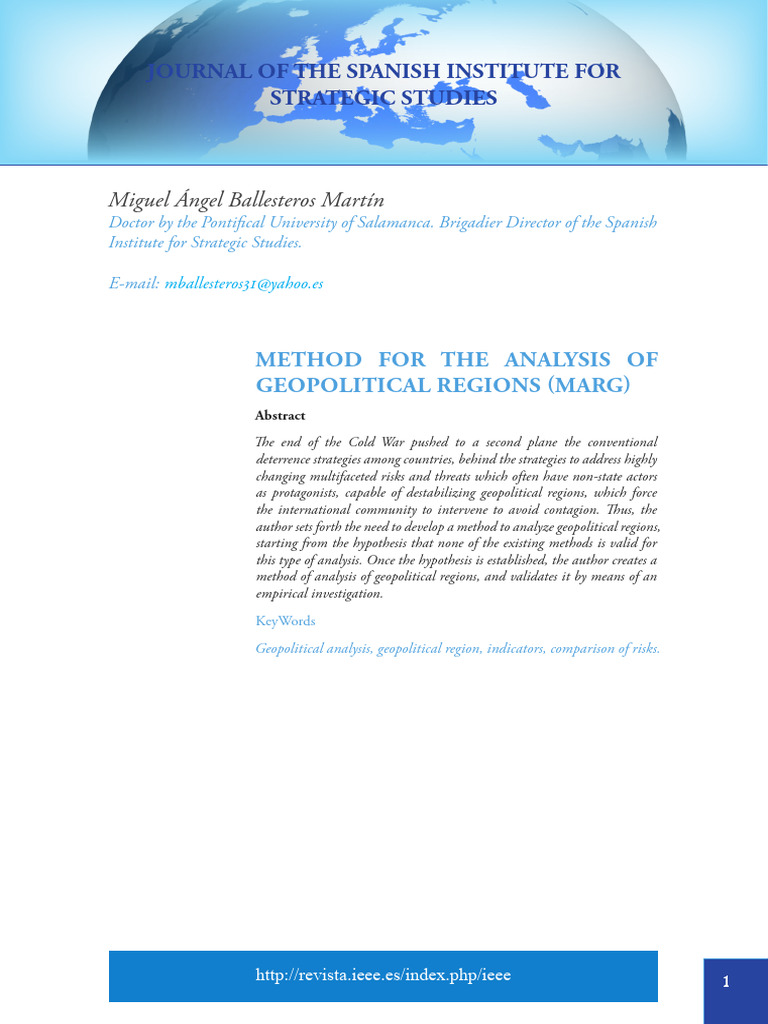 Method For The Analysis of Geopolitical Regions | PDF | Geopolitics ...
