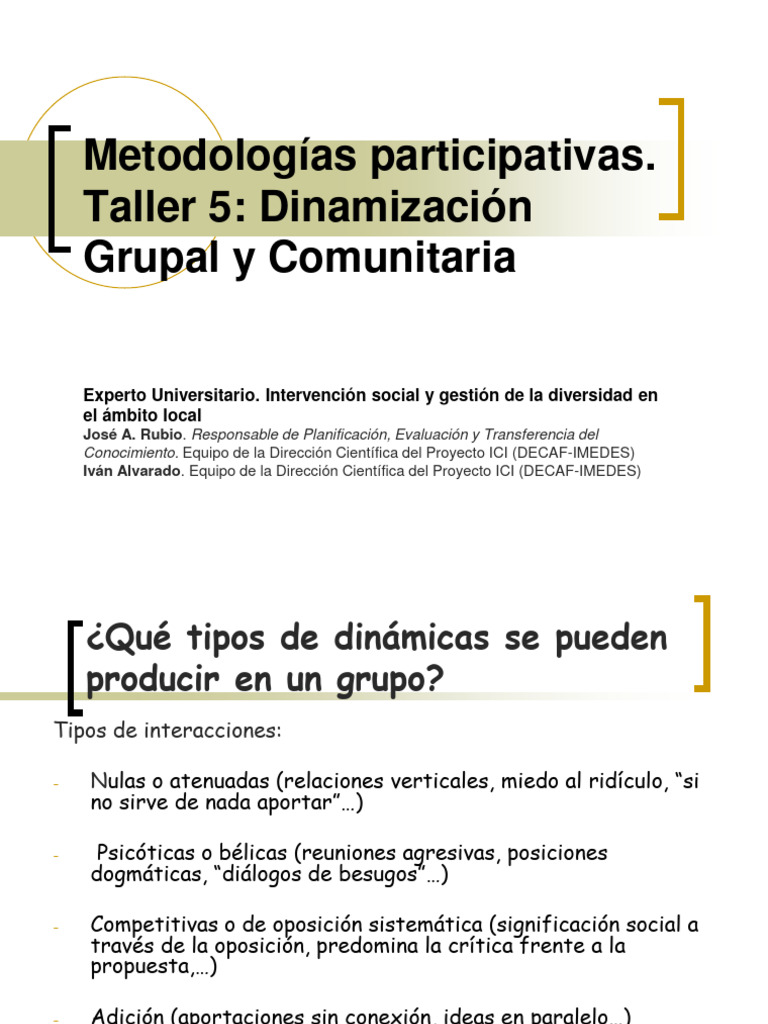 Dinamización de Grupos Participativos | PDF | Diseño | Comportamiento