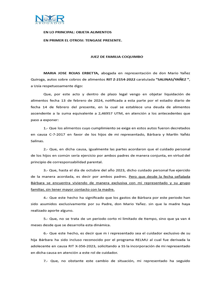 Objeta Alimentos | PDF | Derecho