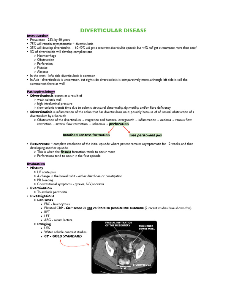 Diverticular Disease | Download Free PDF | Diseases And Disorders | Clinical Medicine