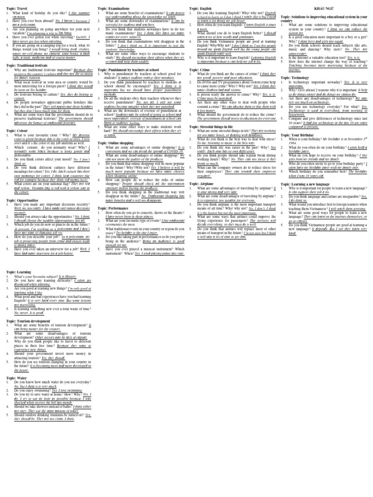 PHAO 3 - Khẩu ngữ | PDF | Learning | Tourism