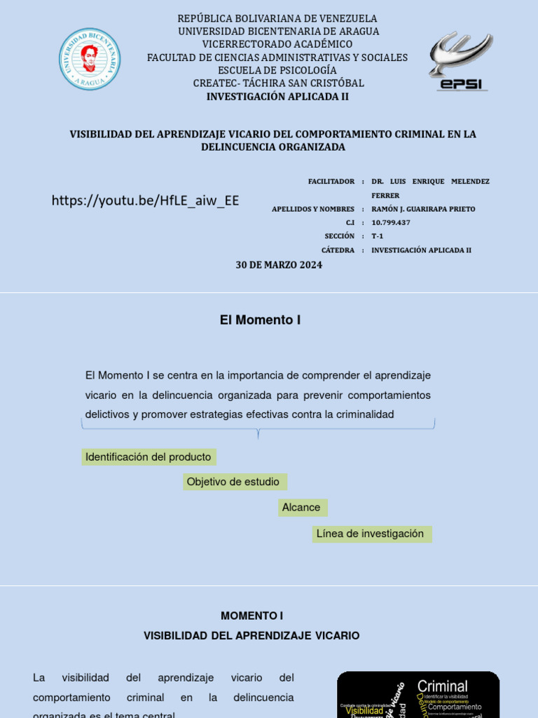 Exposicion Final Investigación Aplicada Ii | PDF | Aprendizaje | Comportamiento